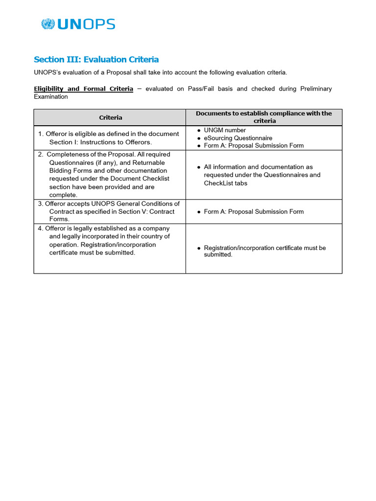RFP - Section III - Evaluation Criteria | PDF | Offer And Acceptance ...