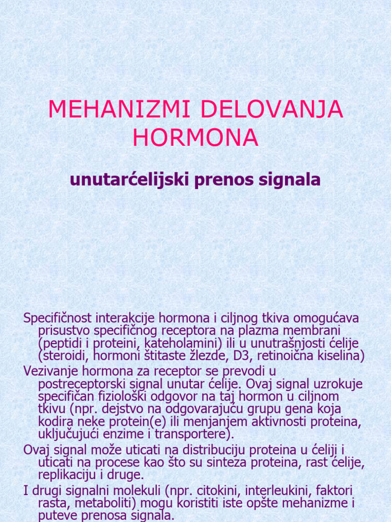 Hormoni - Prenos Signala | PDF