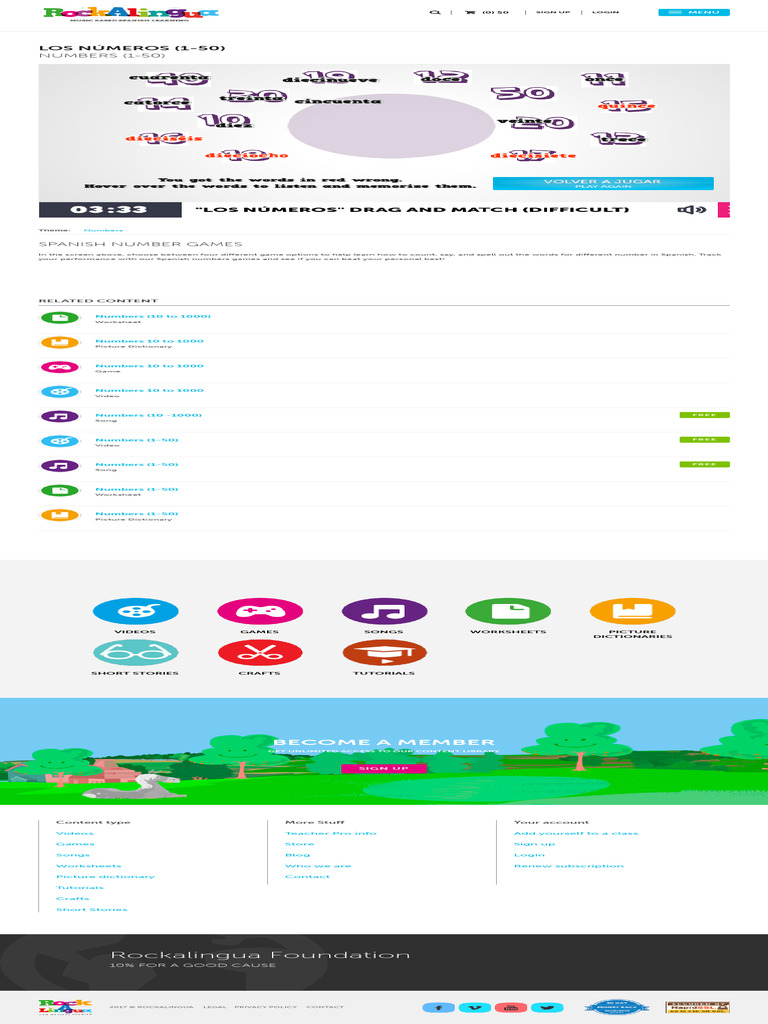Free Game To Learn Numbers in Spanish Rockalingua | PDF | Software