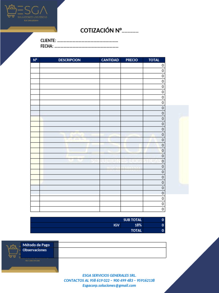 Modelo de Cotización N | PDF