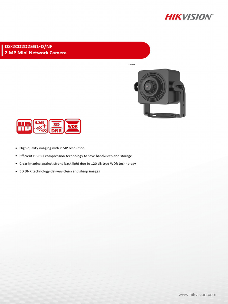 DS-2CD2D25G1-D NF Datasheet 20241207 | PDF | Camera Lens | Field Of View