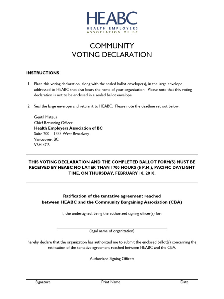 Voting Declaration | PDF
