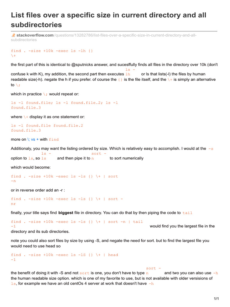 stackoverflow.com-List files over a specific size in current directory and all subdirectories | PDF