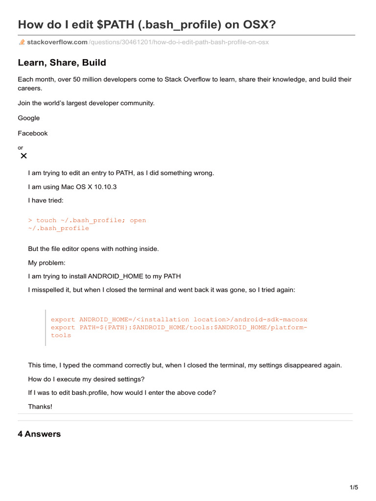 Mac OS X PATH Editing Guide | PDF | Finder (Software) | Software
