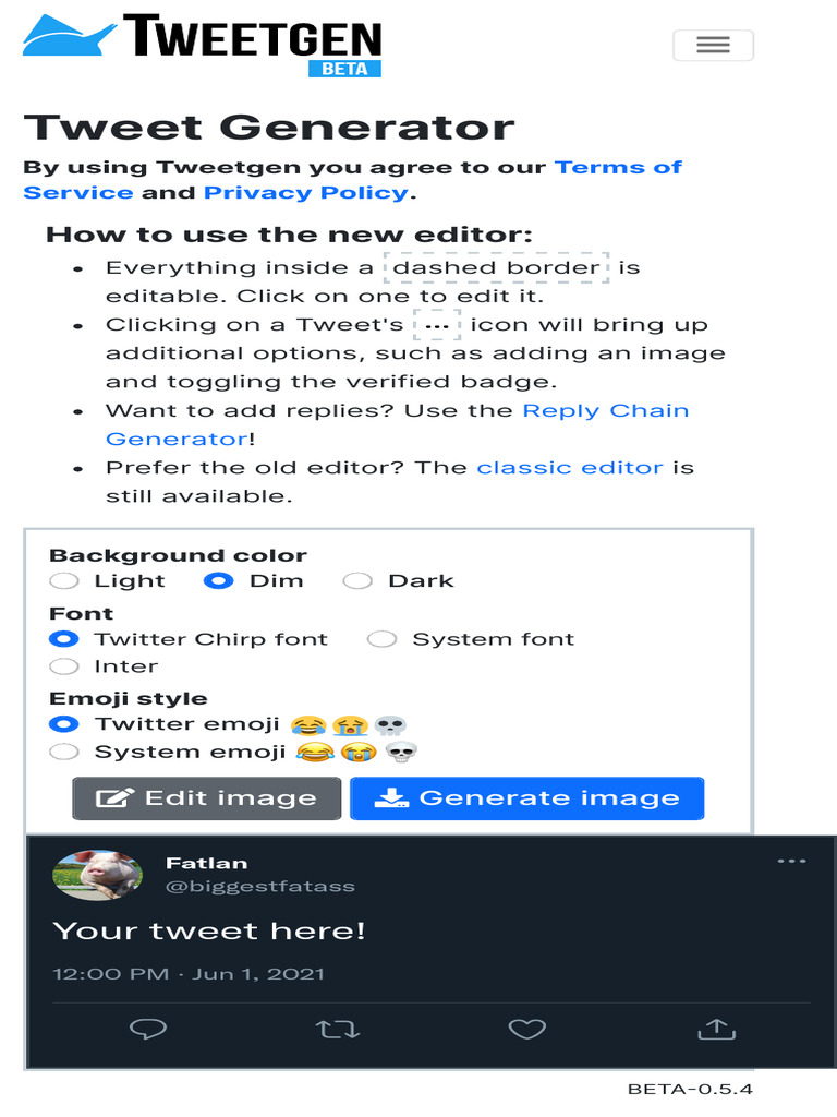 Tweet Generator Tweetgen | PDF