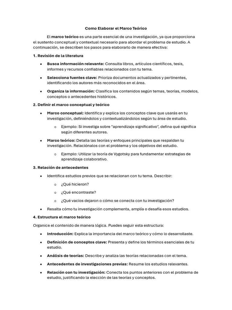 Como Elaborar El Marco Teórico | PDF | Teoría | Paradigma