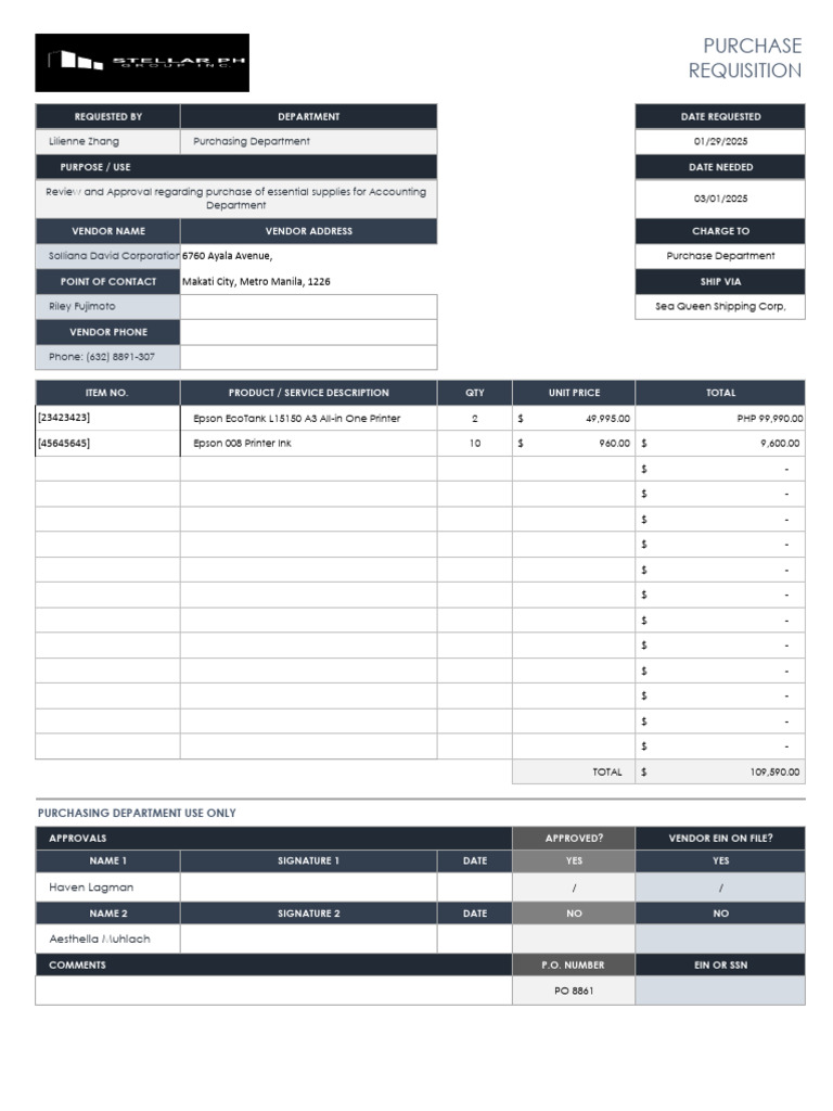 Purchase Requisition PDF | PDF | Office Work | Office Equipment