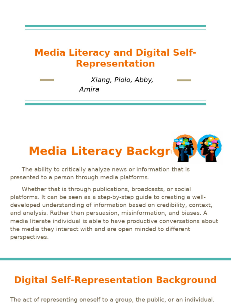 Media Literacy and Digital Self representation | PDF | Communication ...
