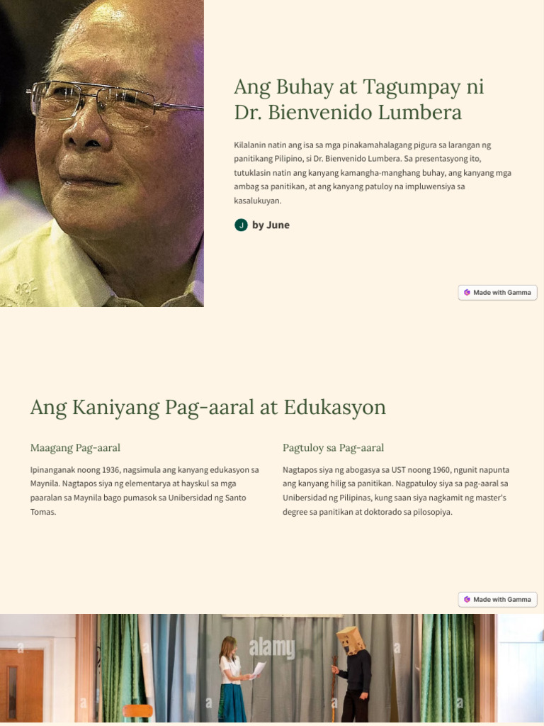 Ang Buhay at Tagumpay Ni DR Bienvenido Lumbera | PDF