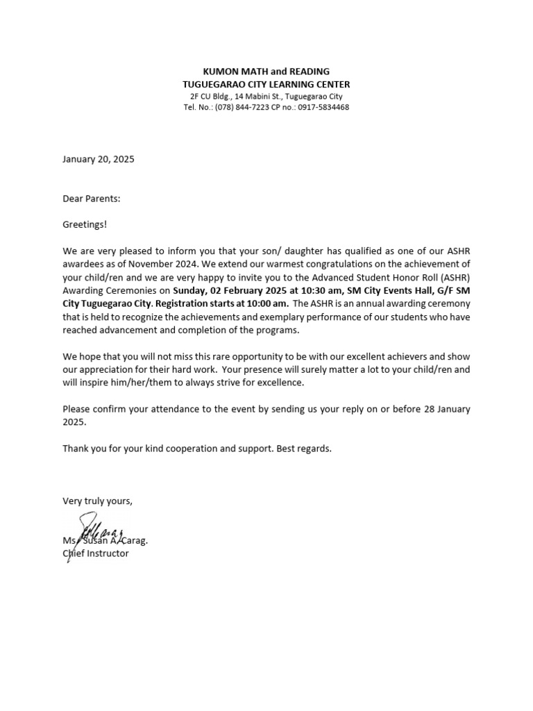 INVITATION LETTER BATCH 1 | PDF