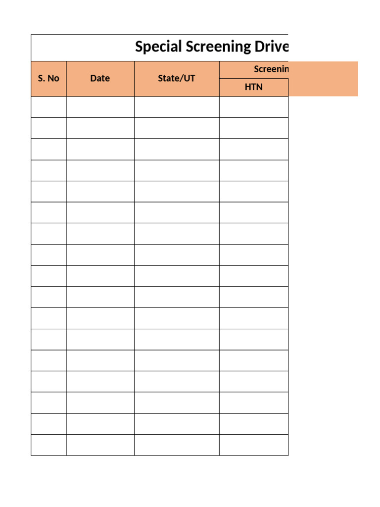 Reporting Format NCD Special Screening Campaign | PDF