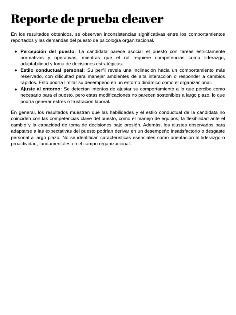 reporte cleaver | PDF