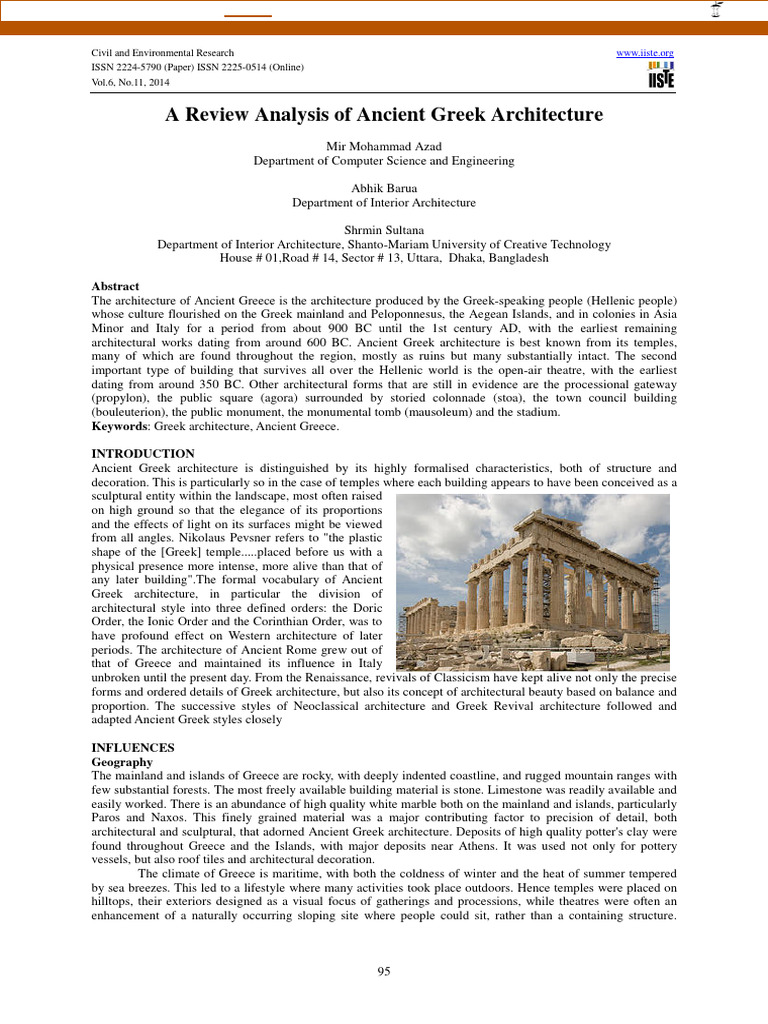 A Review Analysis of Ancient Greek Architecture | PDF | Column