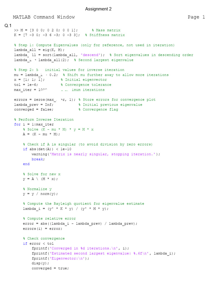 Assignment2, Comp, 220104084 | PDF | Eigenvalues And Eigenvectors | Algebra