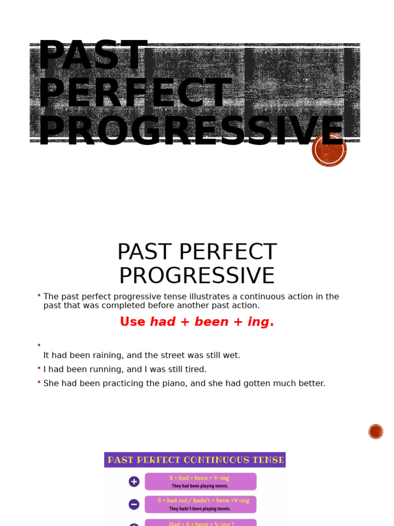 Past Perfect Progressive | PDF