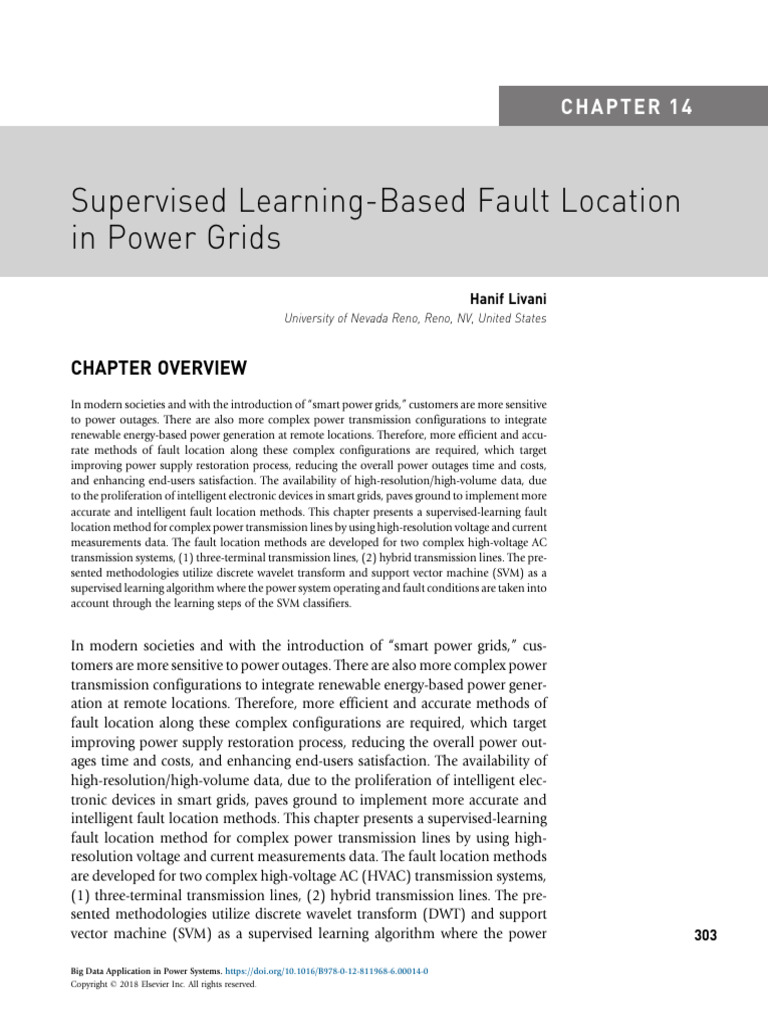 Chapter 14 - Supervised Learning-Based Fault Location in Power Grids | PDF | Support Vector ...