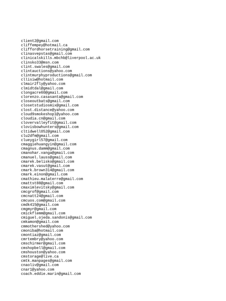 Email List Compilation 2024 | PDF