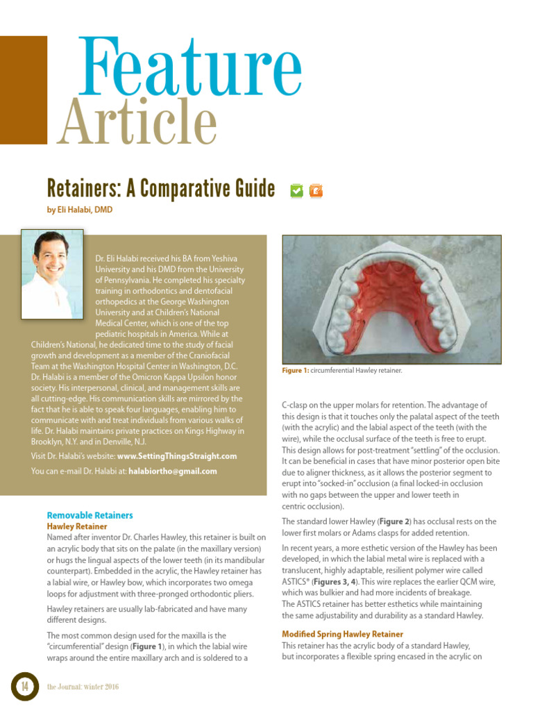 Retainers A Comparative Guide Winter 2016 | PDF | Dentistry Branches ...