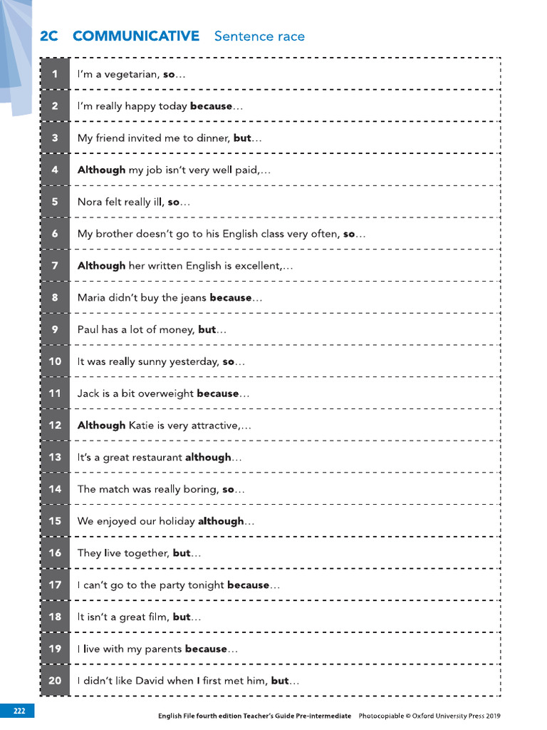 02-01-01-09 EnglishFile4e_Pre-intermediate_TG_PCM_Comm_2C | PDF
