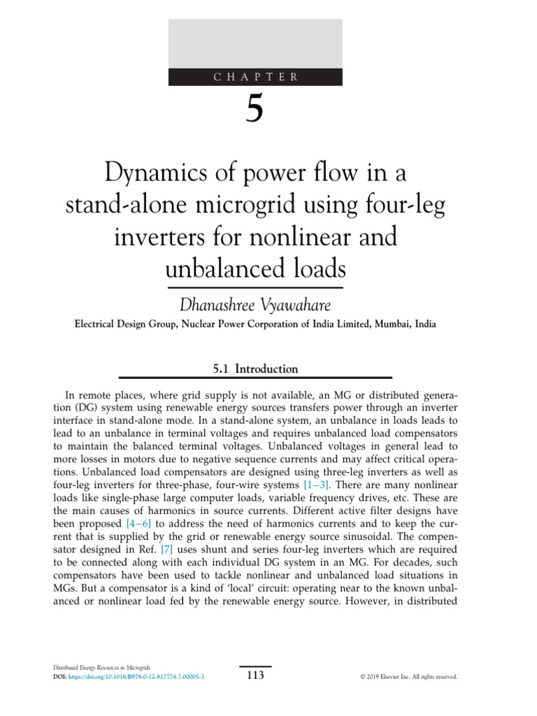 Chapter 5 - Dynamics of power flow in a stand-alone microgrid using ...