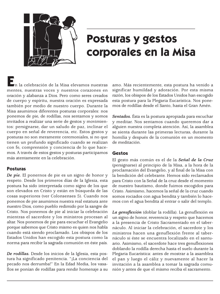 Gestos y Posturas Corporales en La Santa Misa | PDF | eucaristía | Oración Gestos y Posturas Corporales en La Santa Misa | PDF | eucaristía | Oración
