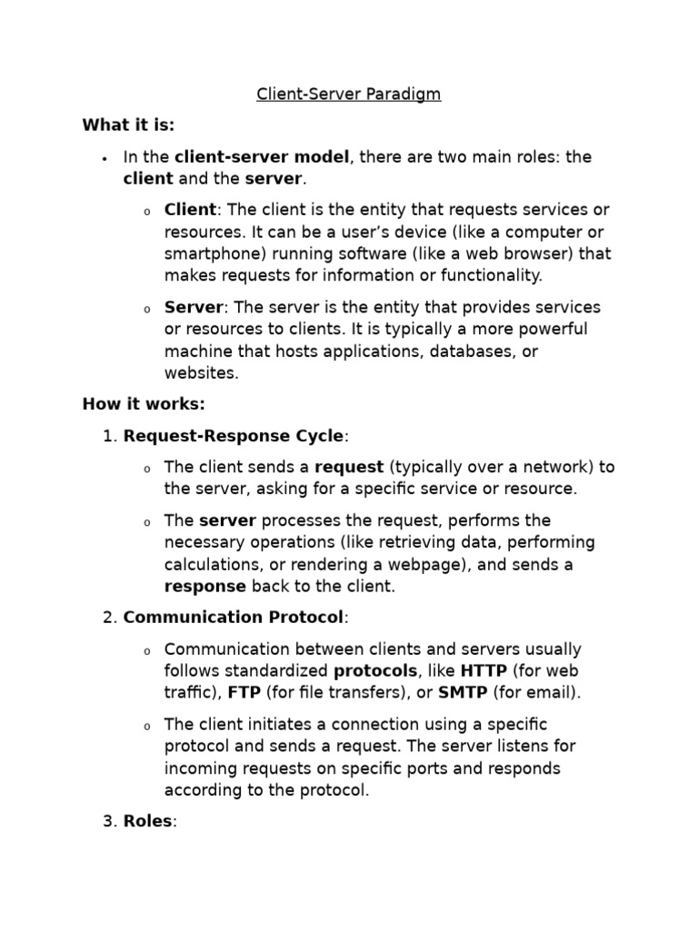 Client Server Paradigm | PDF | Client–Server Model | World Wide Web