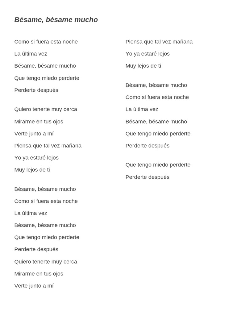 Besame Mucho | PDF