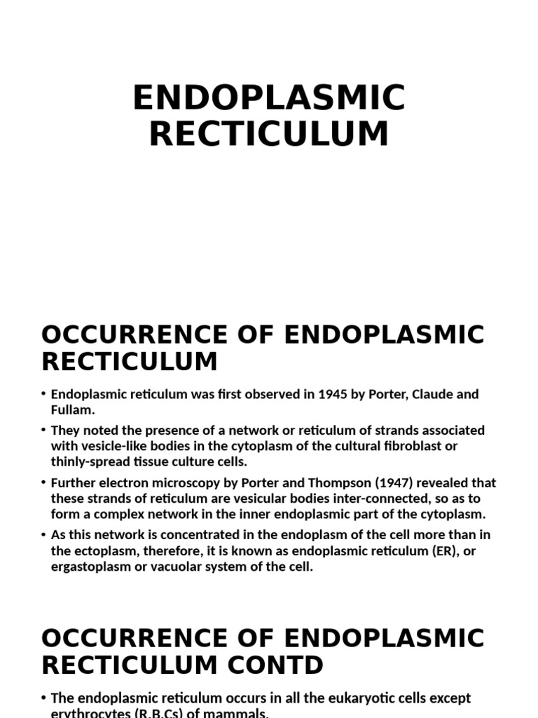 Endoplasmic Reticulum: Structure & Functions | PDF | Endoplasmic Reticulum | Cell Membrane