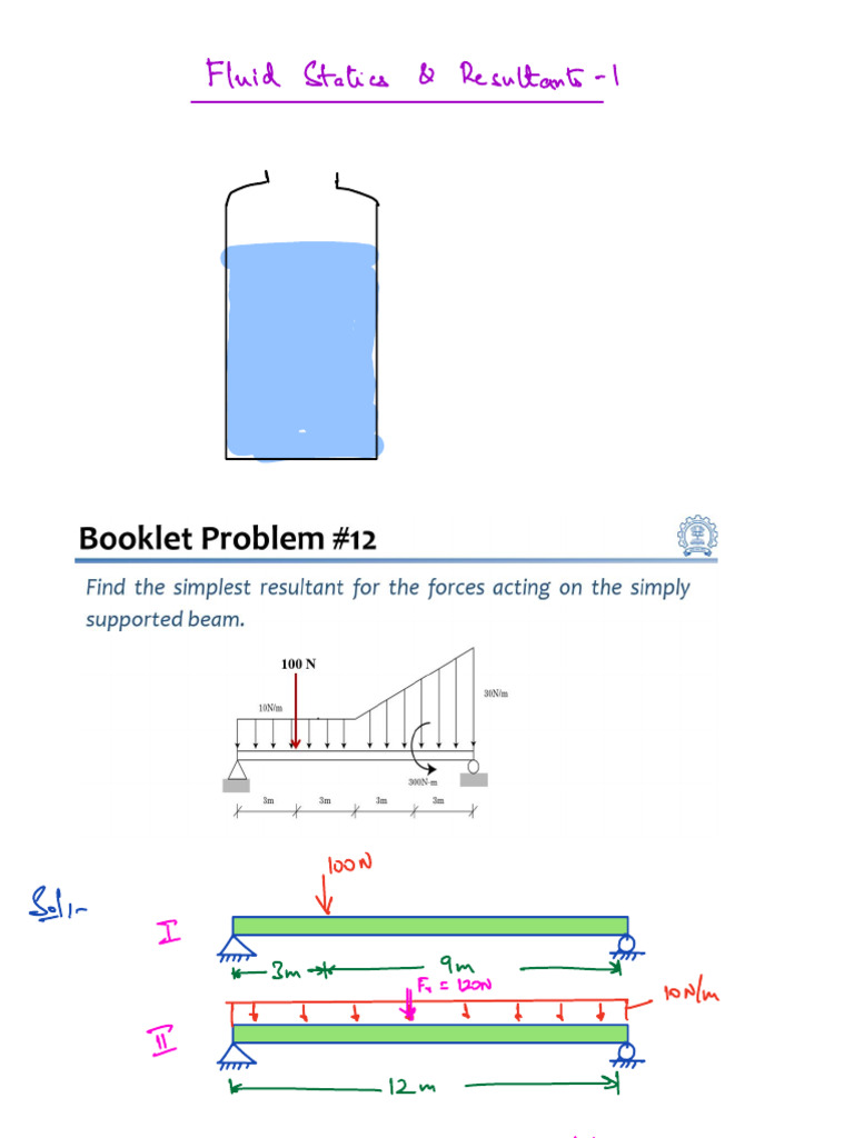 Fluid Statics: Resultant Forces Analysis | PDF