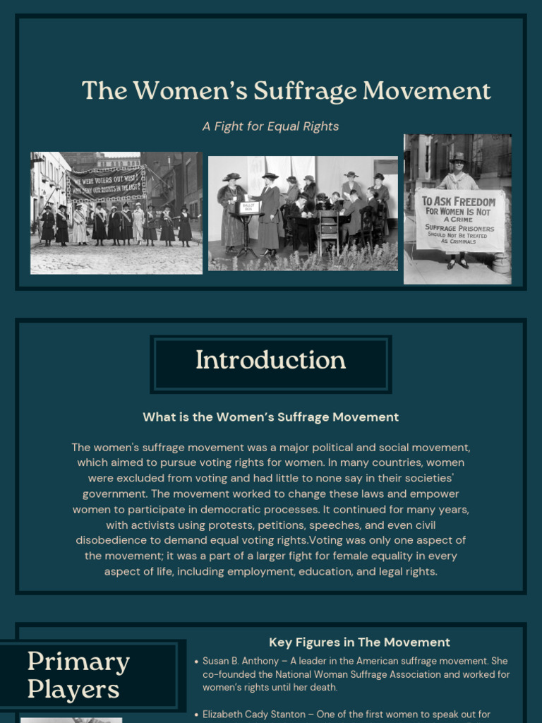 Women's Suffrage Movement Overview | PDF | Women's Suffrage | Woman
