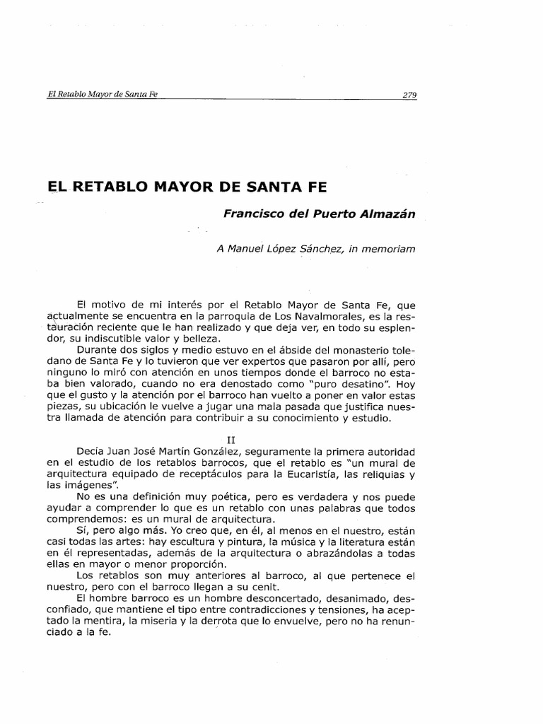 RETABLO DE SANTA FE | PDF