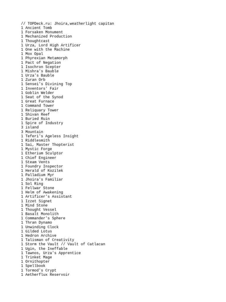 Jhoira, Weatherlight Capitan - Dec | PDF