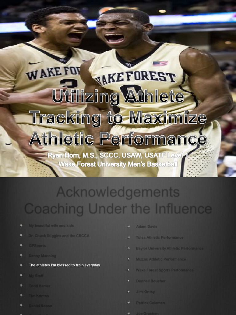 Ryan Horn - Utilizing Athlete Tracking To Maximize Athletic Performance ...