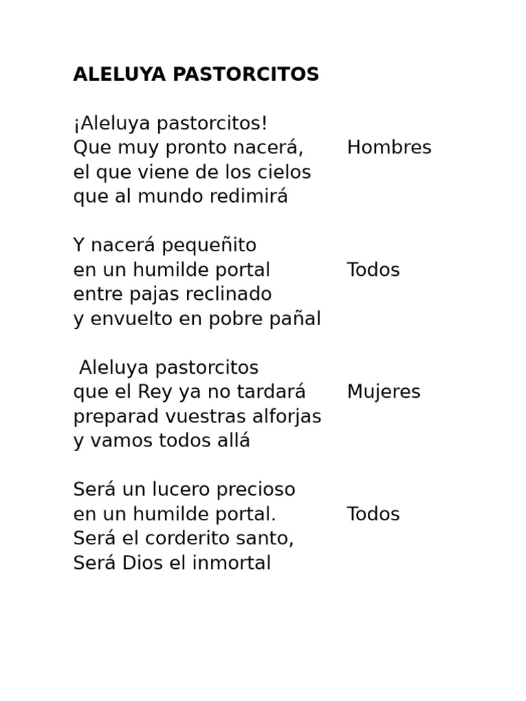 Aleluya Pastorcitos | PDF