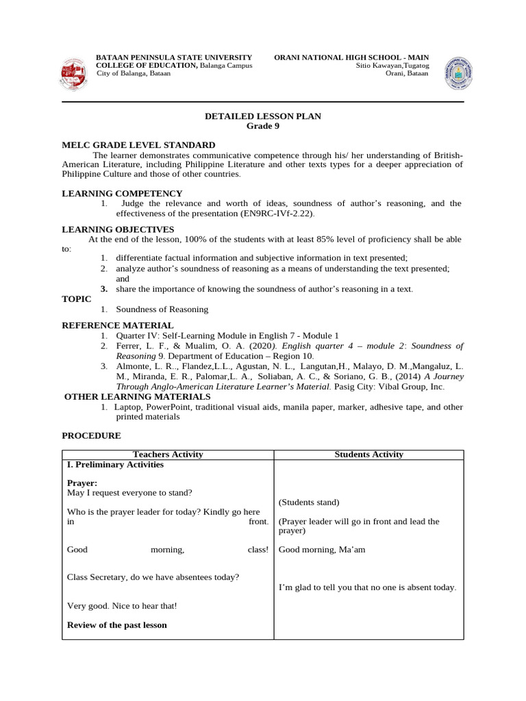 Lesson Plan For Final Demo | PDF | Government Budget Balance | Balanced ...