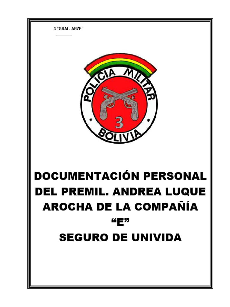 Caratulas para La Carpeta de Los Premilitares para El Seguro Univida-1 | PDF