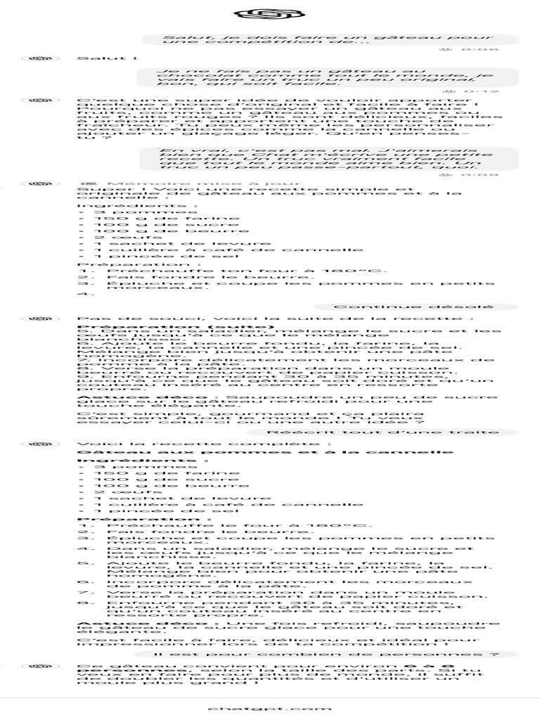 Faire Un Gâteau | PDF