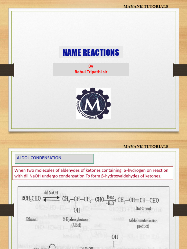 HSC Chemistry Name Reactions | PDF | Amine | Chemical Reactions
