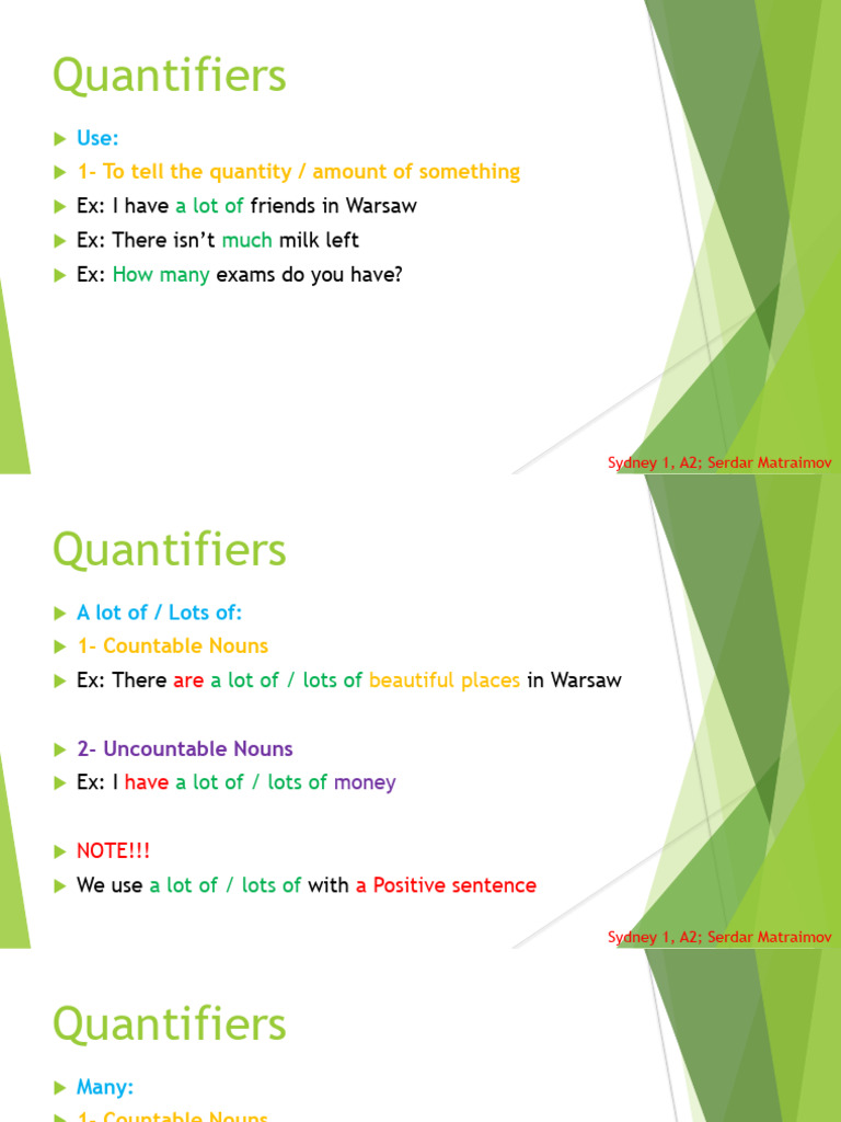 Quantifiers - Explanation | PDF | Quantity | Linguistic Morphology