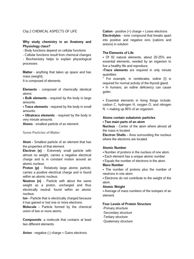 Chemical Aspects of Life | PDF | Ion | Chemical Bond
