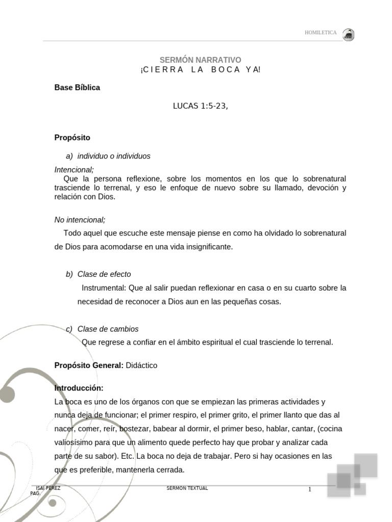 Ejemplo de Sermon Narrativo | PDF