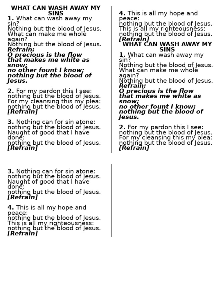 Ready - For - Print - Hymn - What Can Wash Away My Sins - 09022025 | PDF