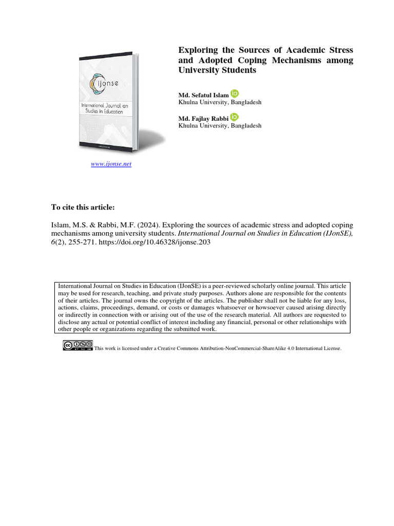 Exploring The Sources of Academic Stress | PDF | Mental Health | Stress ...
