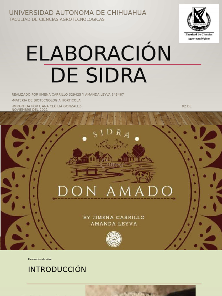 Elaboración de Sidra REPORTE | PDF | Sidra | Fermentación