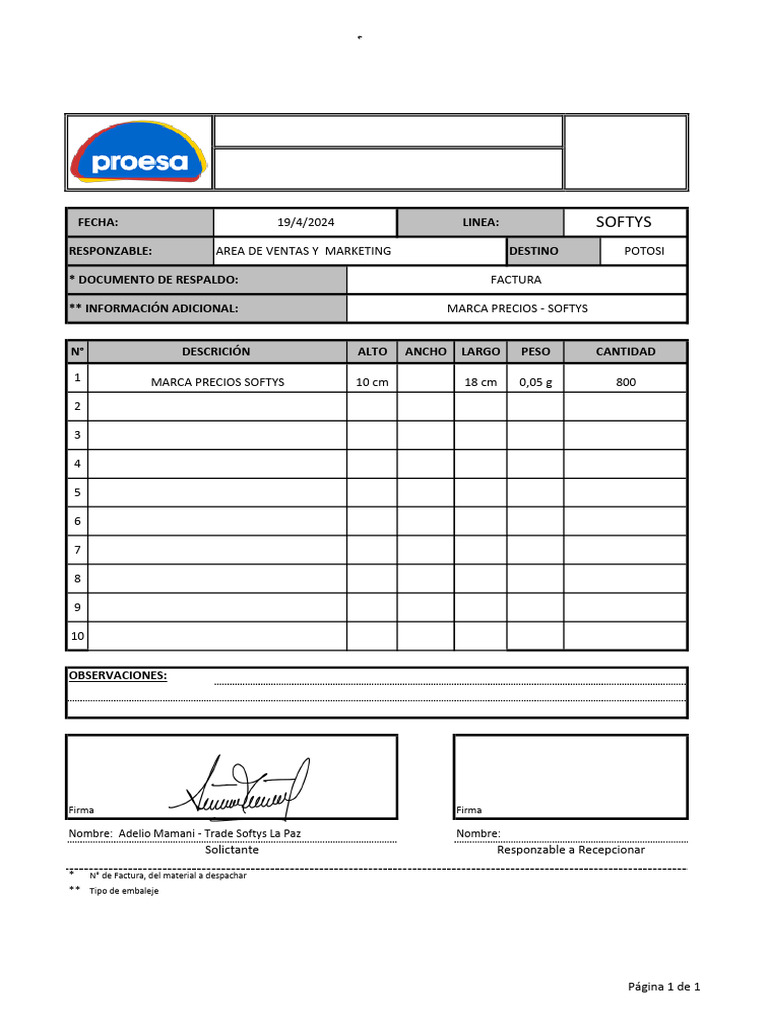 Formulario Modelo | PDF