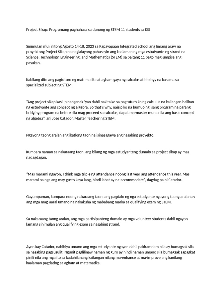 News.-Project-Sikap | PDF