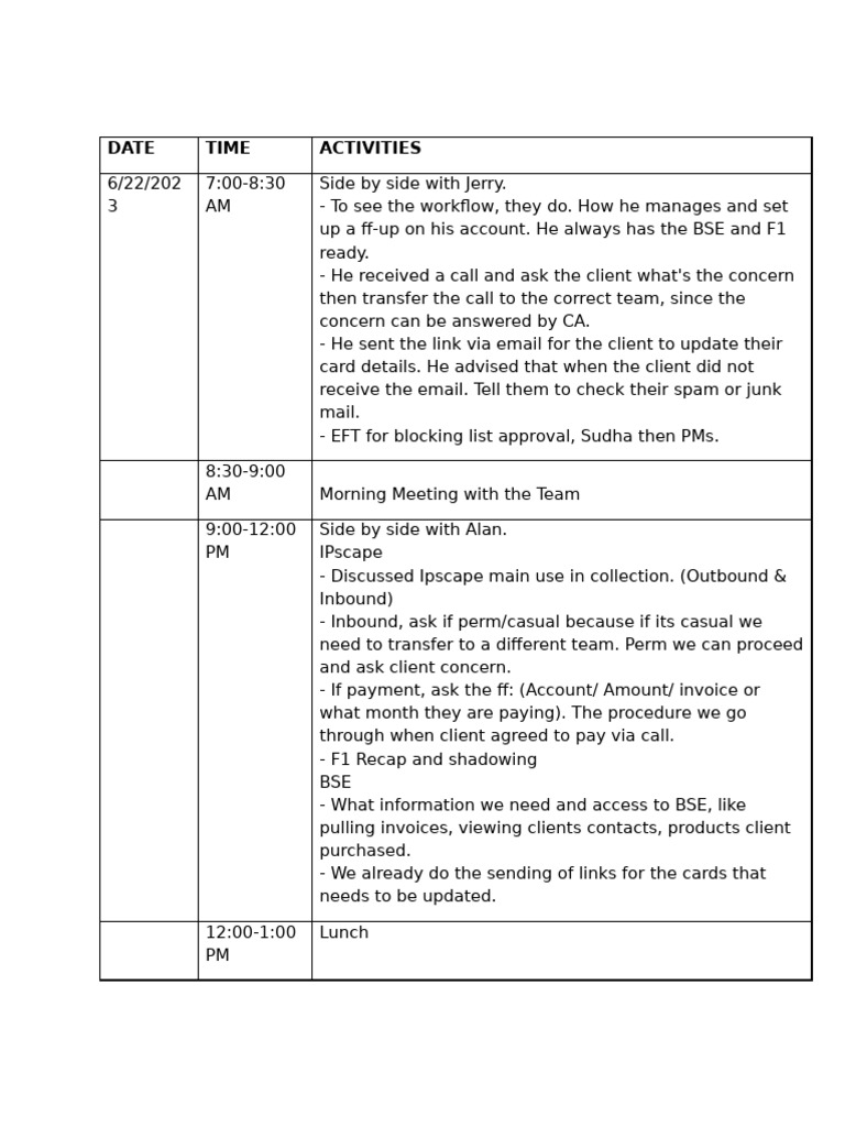 Day 3 Training Update | PDF