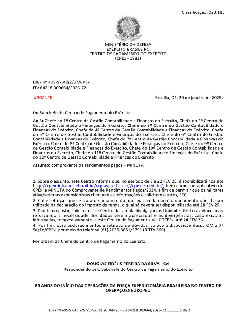 DIEx | PDF | Contabilidade | Exército