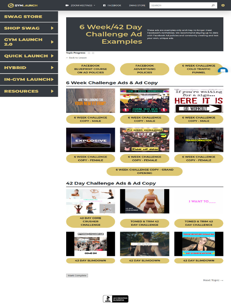 01 - 6 Week - 42 Day Challenge Ad Examples | PDF