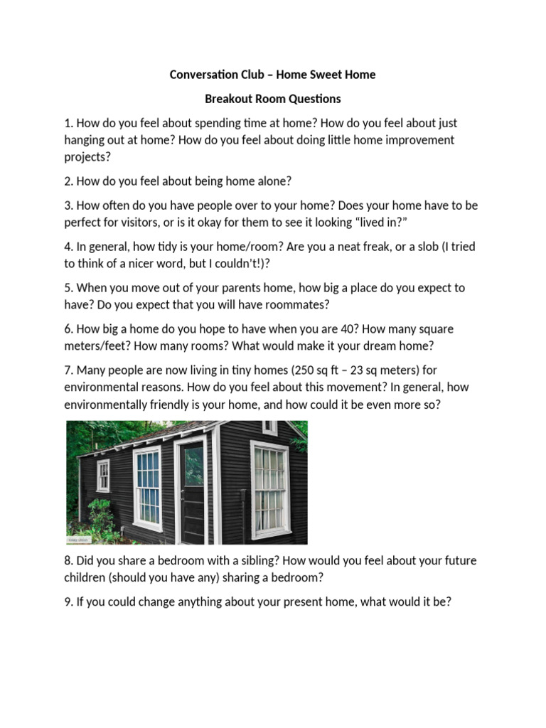 Conversation Club Home Sweet Home | PDF